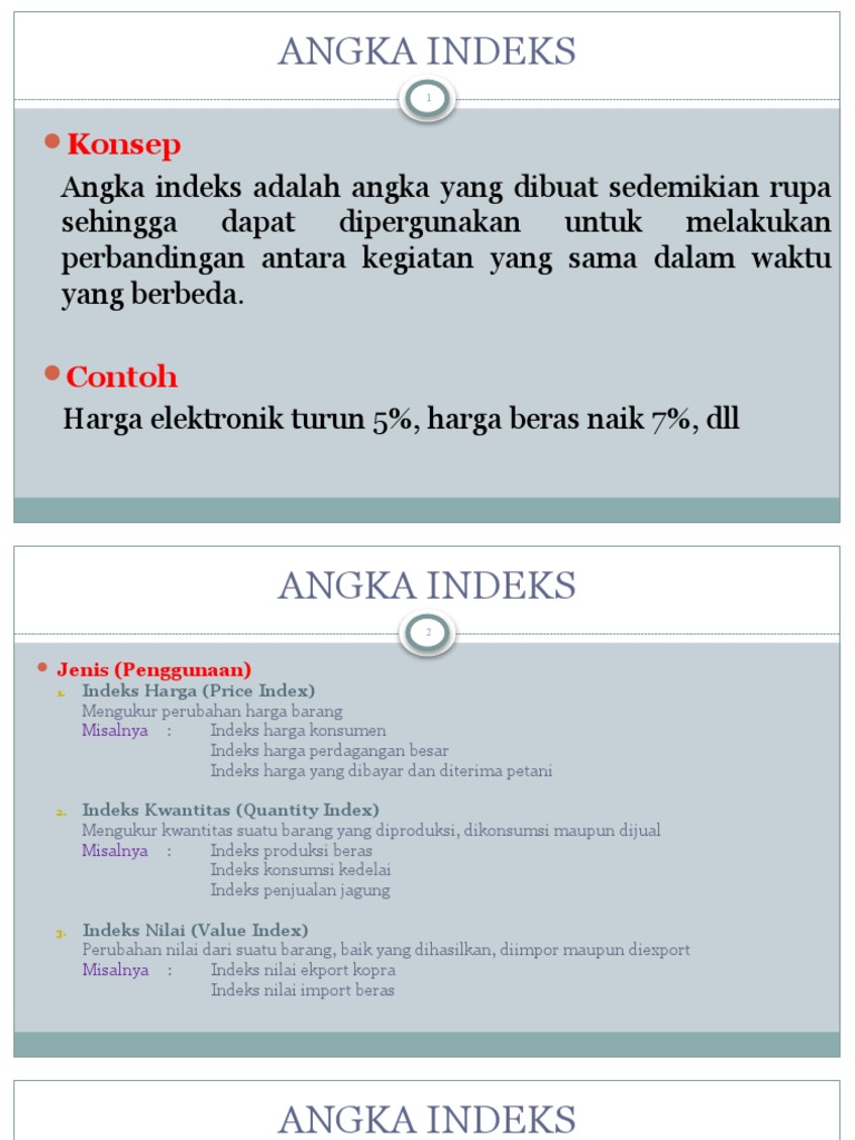 Jenis dan Contoh Angka Indeks Harga | PDF