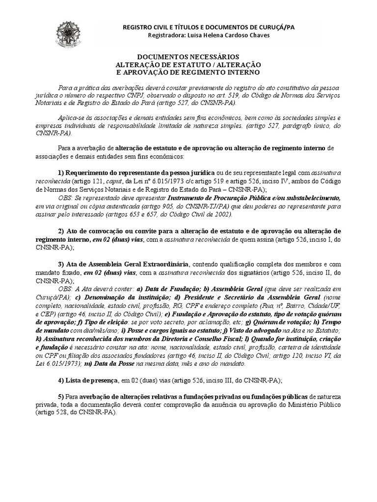 Alteração de Estatuto | PDF | Justiça | Crime e Violência