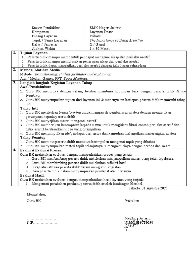 Pentingnya Sikap Asertif di SMK | PDF