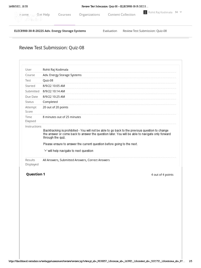 Energy Storage Quiz Results | PDF | Computing | Information Technology