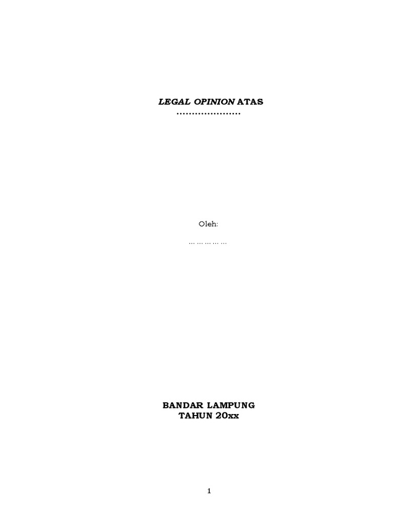 Contoh Legal Opinion Metode IRAC | PDF