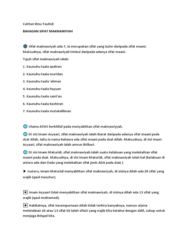 Catitan Ilmu Tauhid | PDF