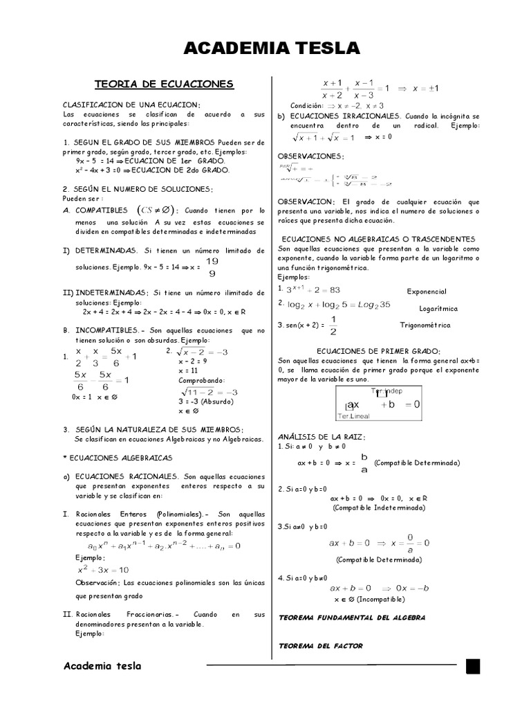 1 - Algebra | PDF