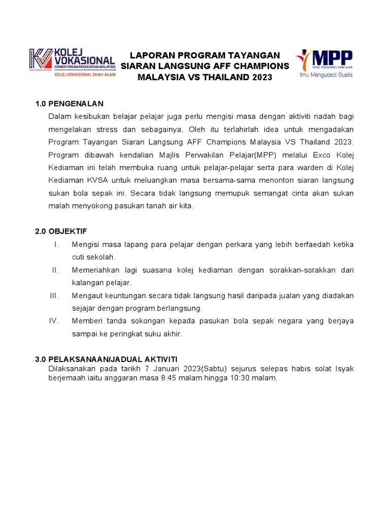 Laporan Tayangan Siaran Langsung (2023) | PDF | Karier & Perkembangan | Komputer