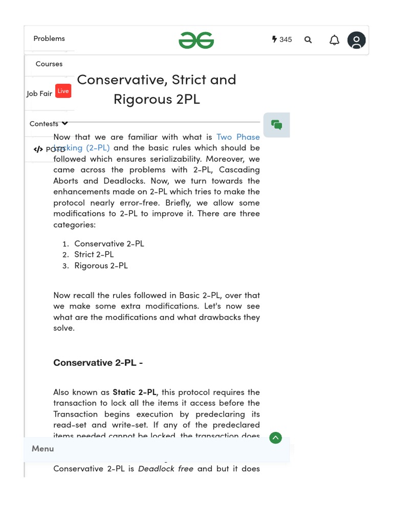 9 - Conservative, Strict and Rigorous 2PL | PDF | Information Technology Management | Data