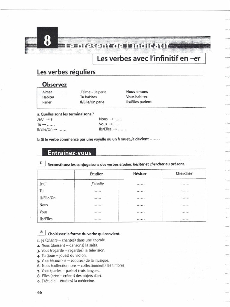 Verbes - Er Révision | PDF