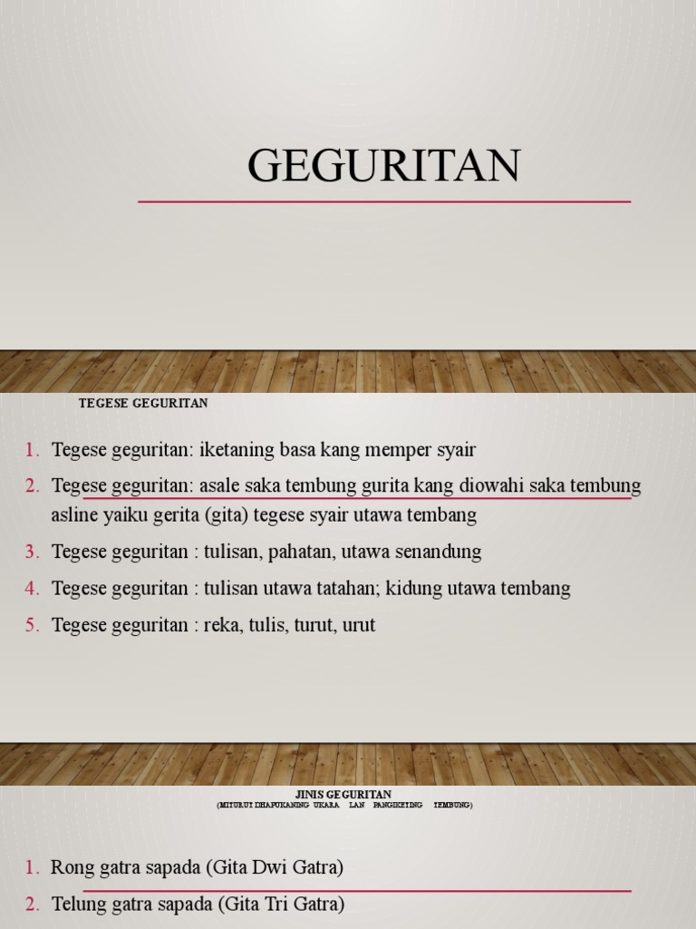 GEGURITAN Materi Bahasa Jawa | PDF