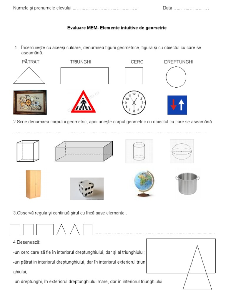 Test Mem Geometrie Clasa I | PDF