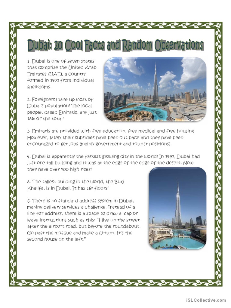 Dubai Facts | Download Free PDF | Dubai | United Arab Emirates