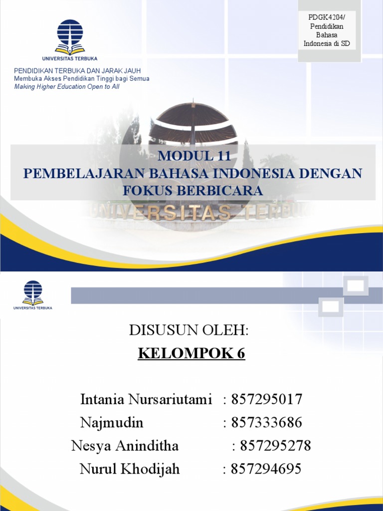 Pendidikan Bahasa Indonesia Di SD Modul 11 & 12 | PDF