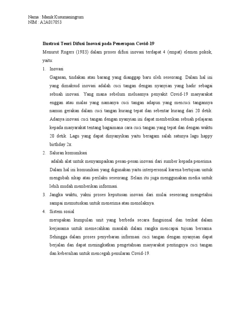 Ilustrasi Difusi Inovasi | PDF