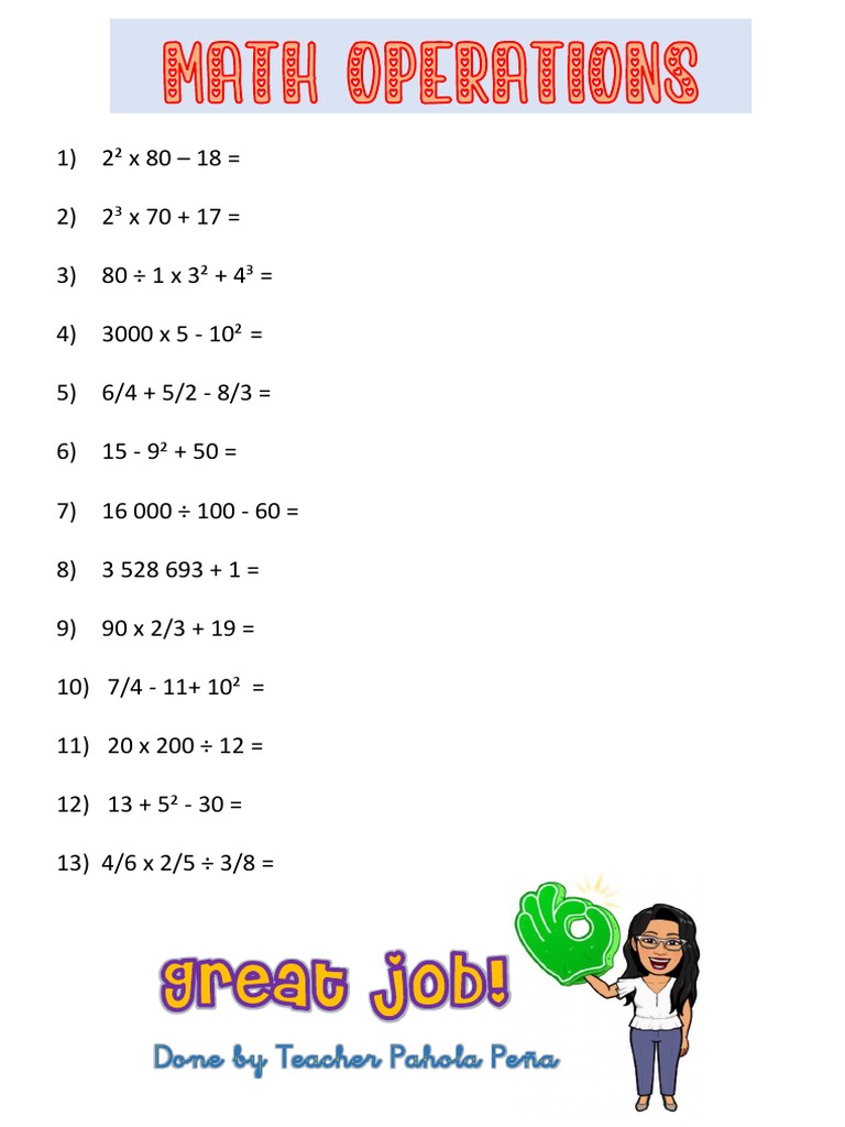 Math Operations | Pdf