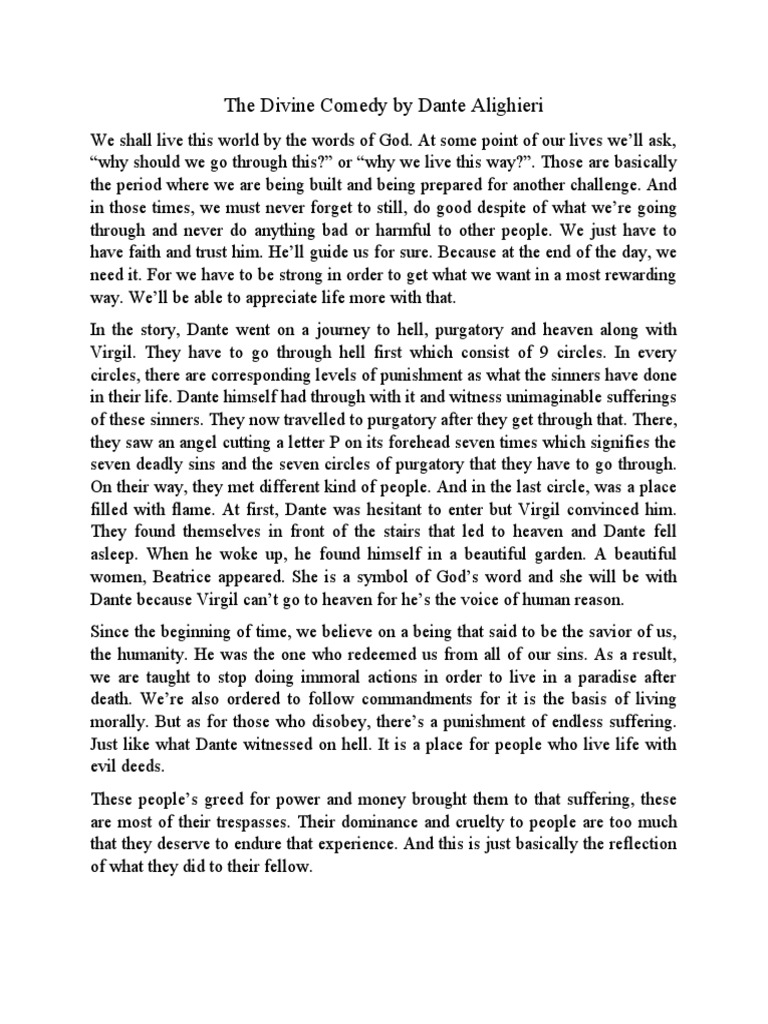 The Divine Comedy by Dante Alighieri | PDF | Divine Comedy | Hell
