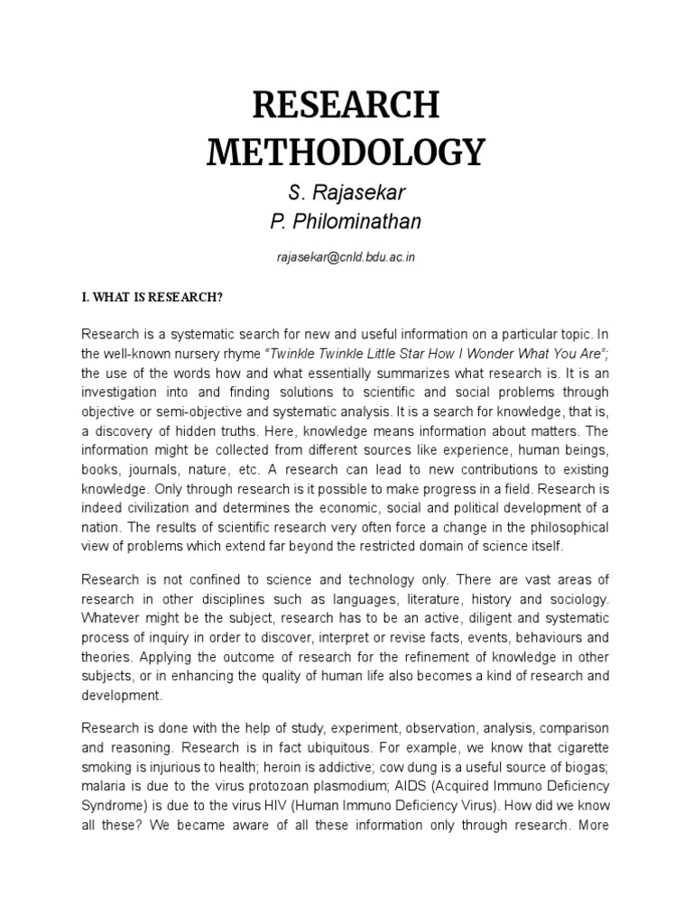 Research Methods - Explained in Details | PDF | Methodology ...