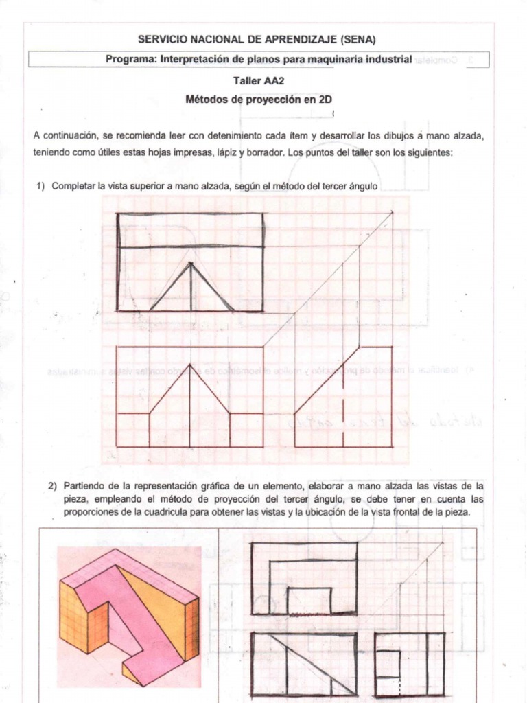Solución Taller Métodos Proyección 2D | PDF Solución Taller Métodos Proyección 2D | PDF