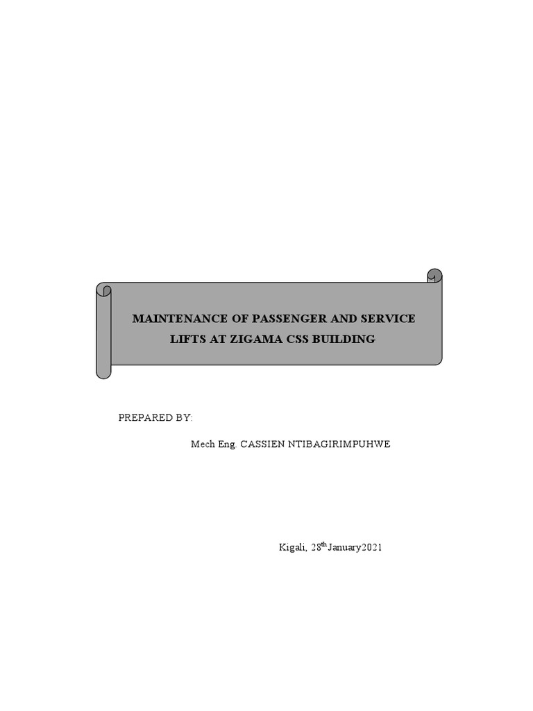 Zigama CSS Lifts Maintenance | PDF