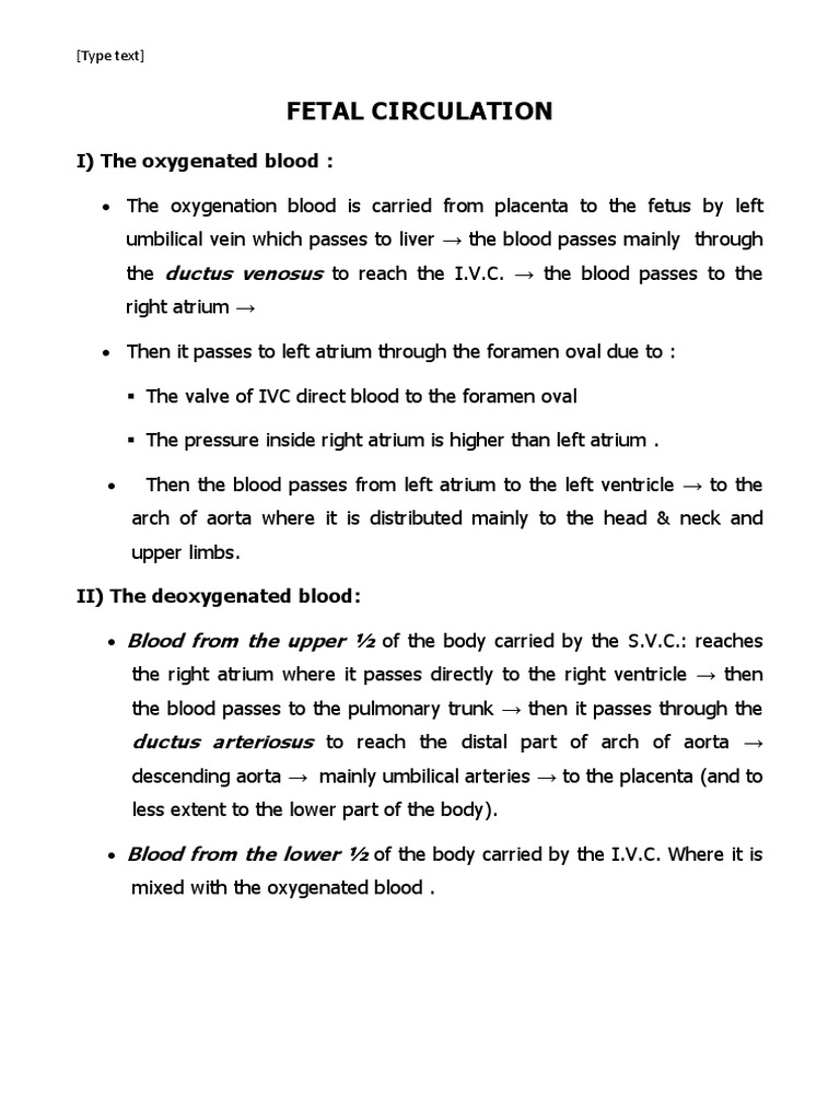 Fetal Circulation | PDF