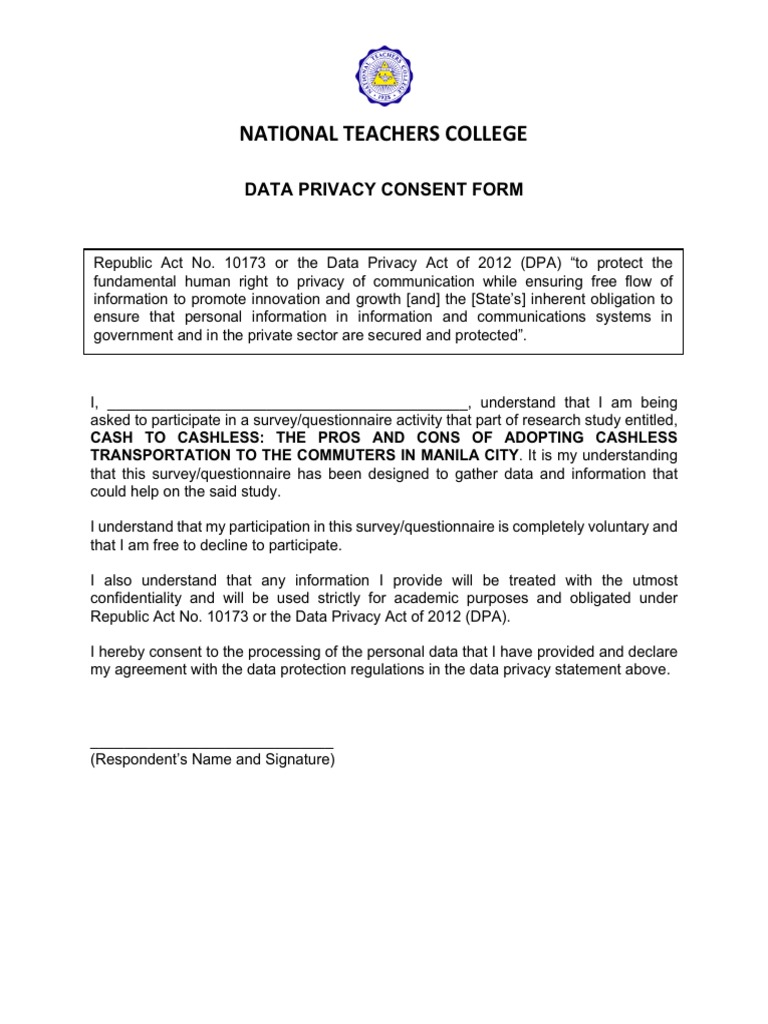 Data Privacy Consent Form | PDF