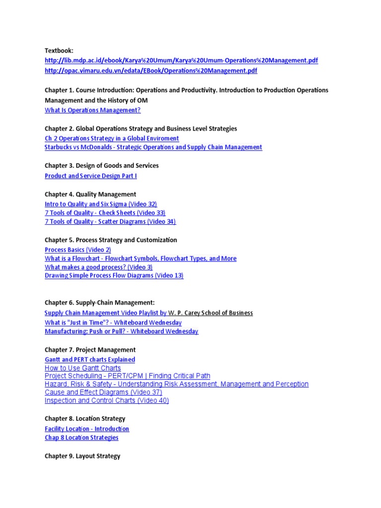 Operation Management | PDF