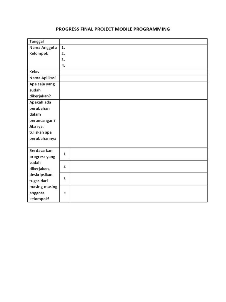 Progress Final Project Mobile Programming | PDF