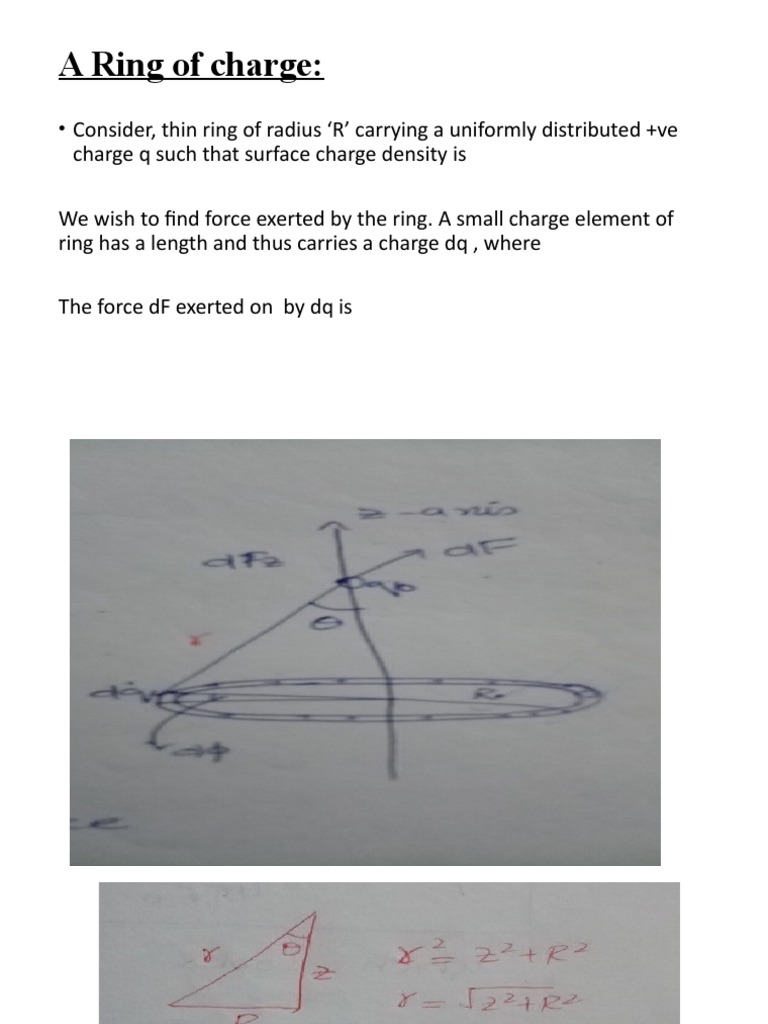 A Ring of Charge | PDF | Electric Field | Force