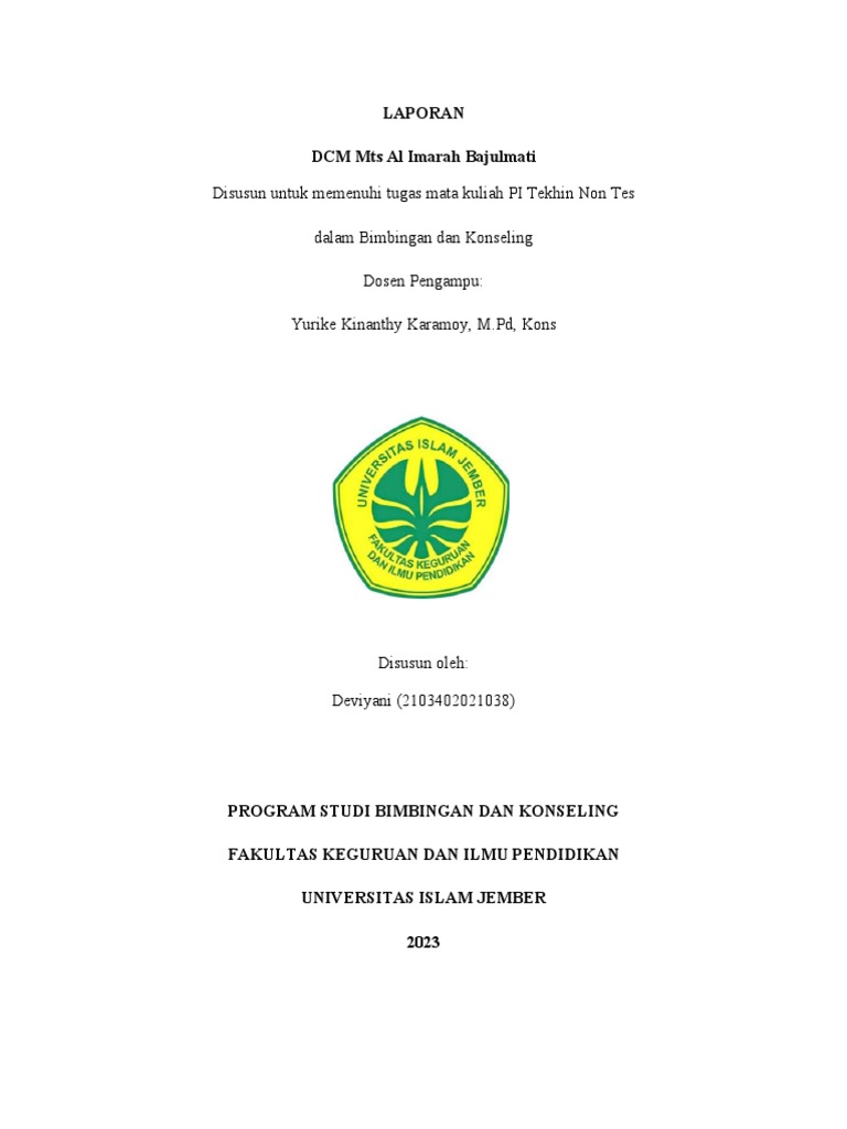 Analisis DCM Siswa 2B Mts Al Imarah | PDF