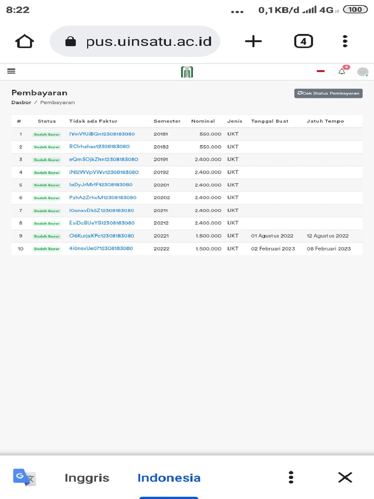 Bukti Pembayaran Ukt | PDF