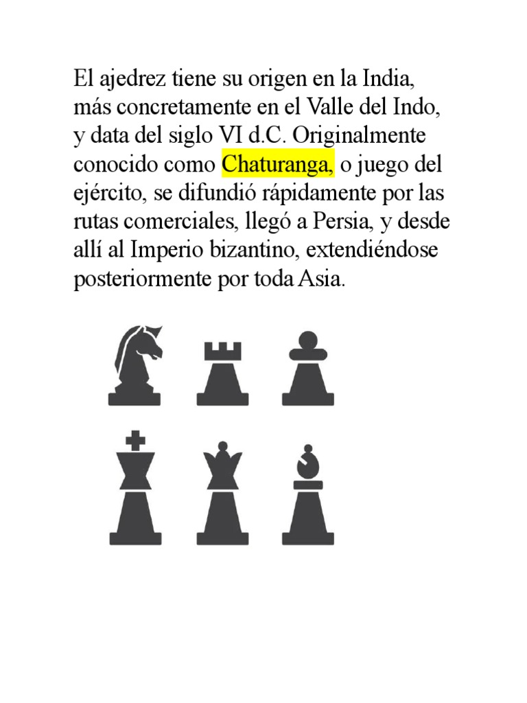 Historia del Ajedrez: Orígenes y Difusión | PDF