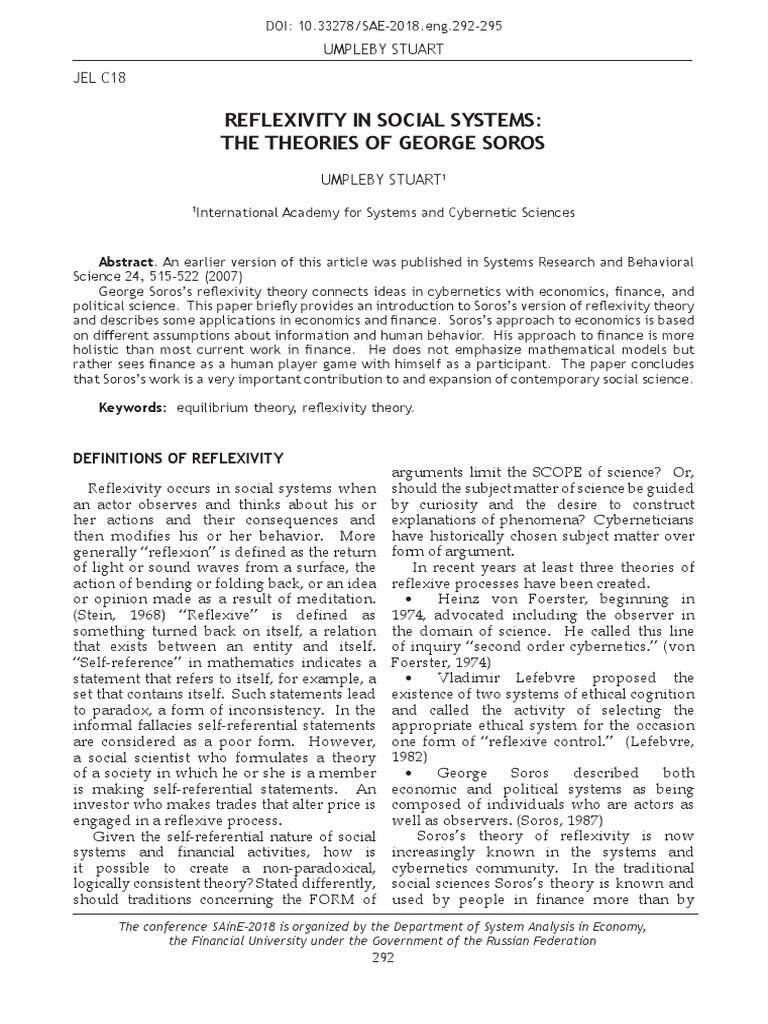 Soros's Reflexivity Theory Explained | PDF | Economics | Reflexivity ...