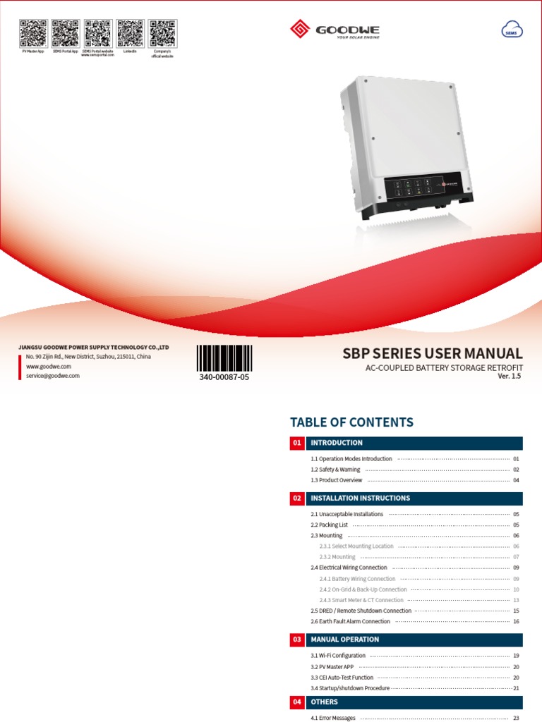 GW SBP User Manual-En | PDF | Electrical Grid | Power Inverter
