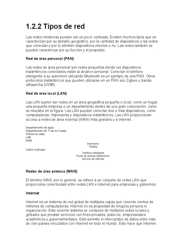 1.2.2 Tipos de Red | PDF