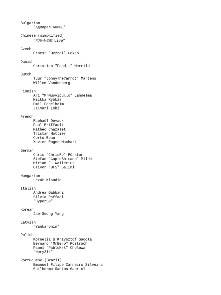 Translator Credits | PDF