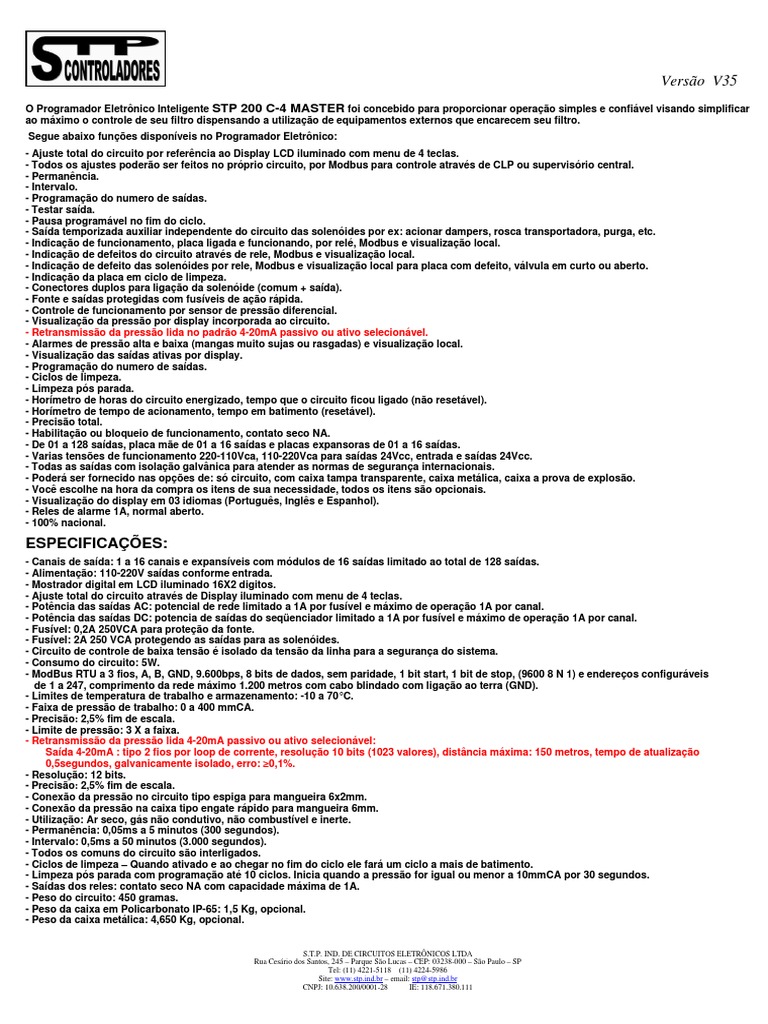 Manual de Operação do Programador Eletrônico Inteligente STP 200 C-4 ...