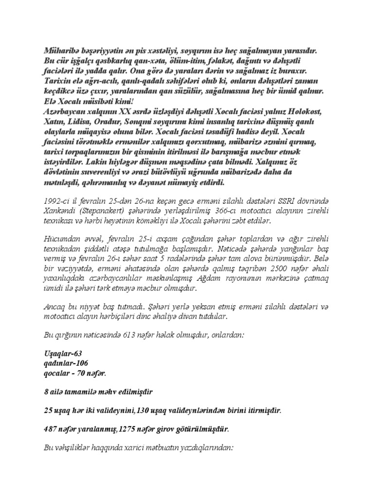 Xocali Faciəsi | PDF