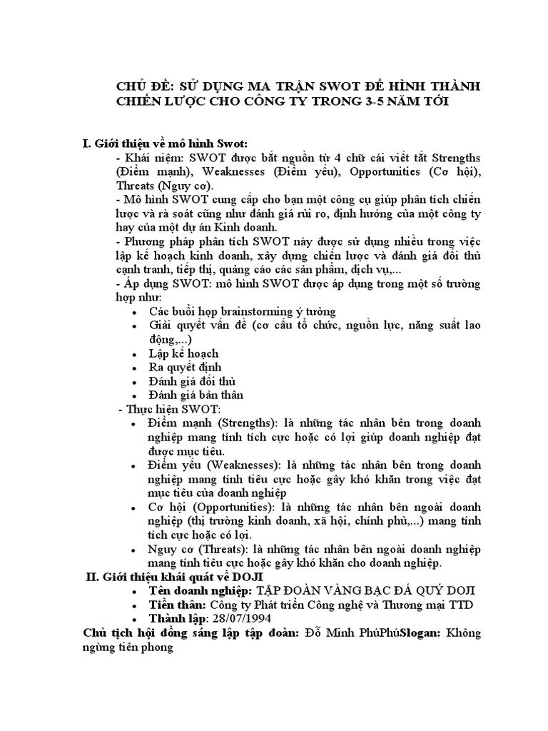 (KTPT) (QTCL) Nhóm 10+DOJI | PDF