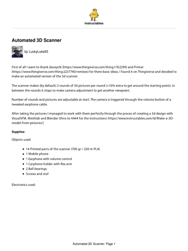 Automated 3D Scanner | PDF