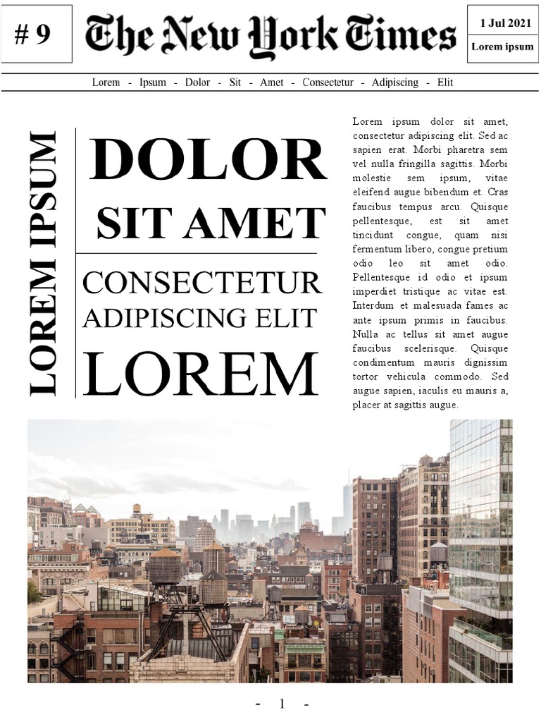 New York Times Newspaper Template #2 | PDF