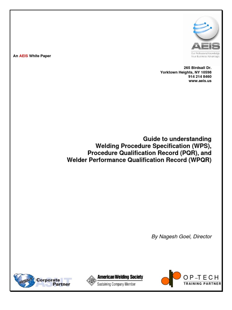 1 Guide For Wps PQR WPQR | PDF