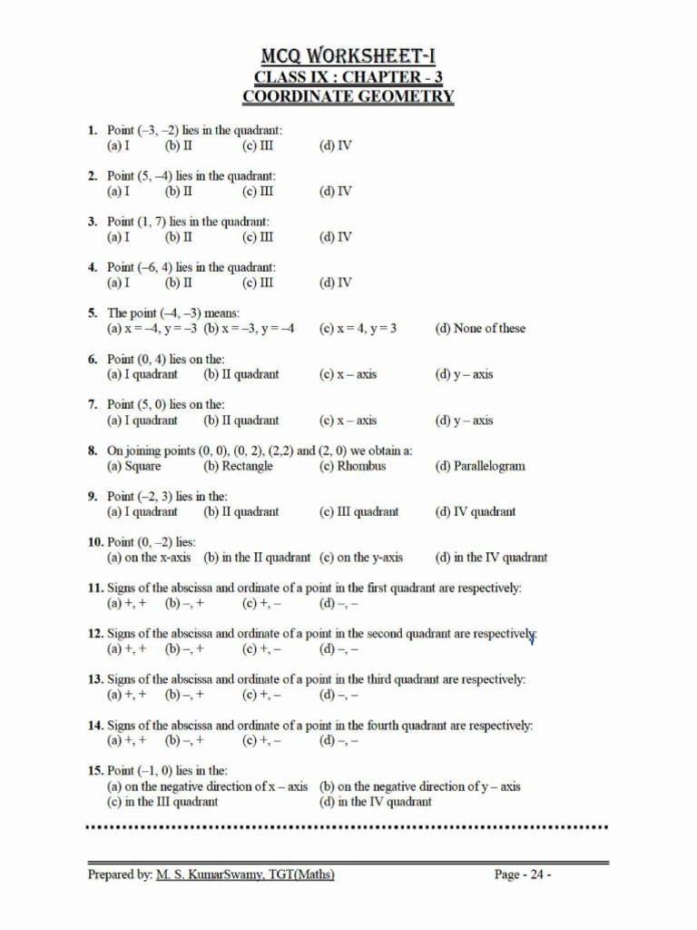 Coordinate Mcqs | PDF