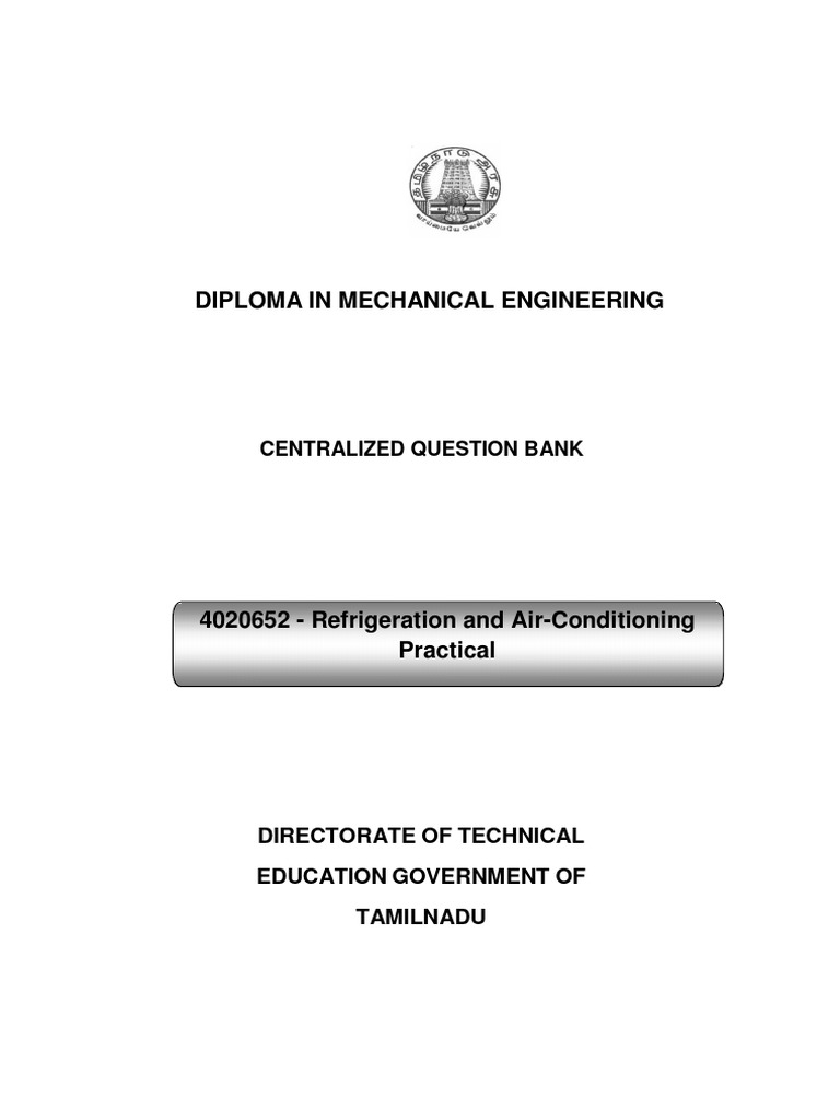 Diploma in Mechanical Engineering: Centralized Question Bank | PDF