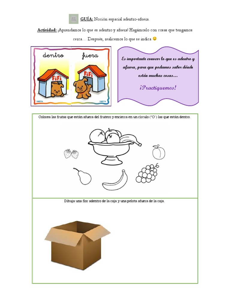 Noción Espacial: Adentro y Afuera | PDF