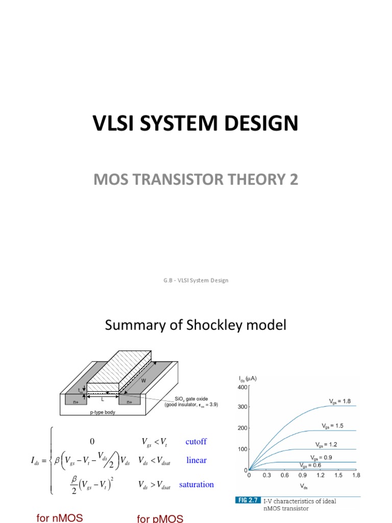 VLSI Design: MOS Transistor Theory | PDF | Mosfet | Field Effect Transistor
