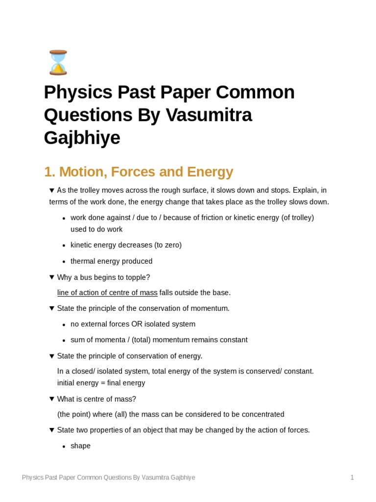 Common Physics Questions by Vasumitra | PDF | Gases | Radiation Protection
