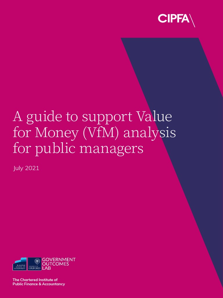 VFM Toolkit Guide | PDF | Cost–Benefit Analysis | Evaluation