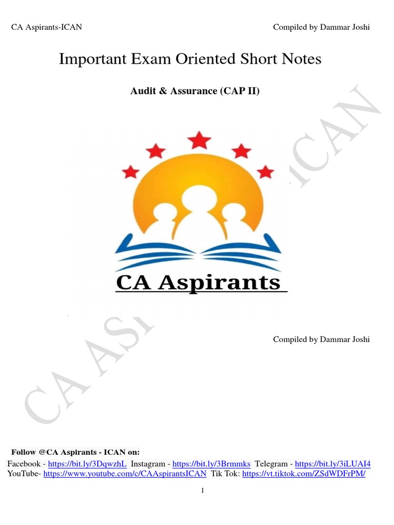 Audit Short Notes | Download Free PDF | Audit | Going Concern Audit Short Notes | Download Free PDF | Audit | Going Concern