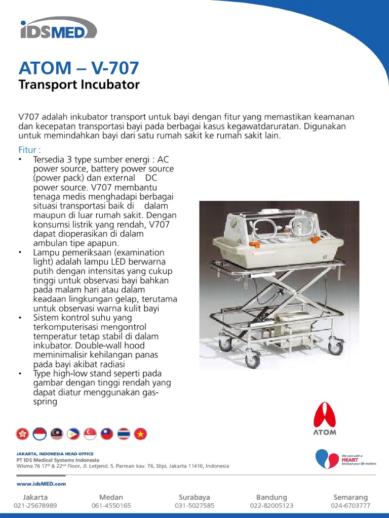 Brochure - ATOM Transport Incubator V707 | PDF