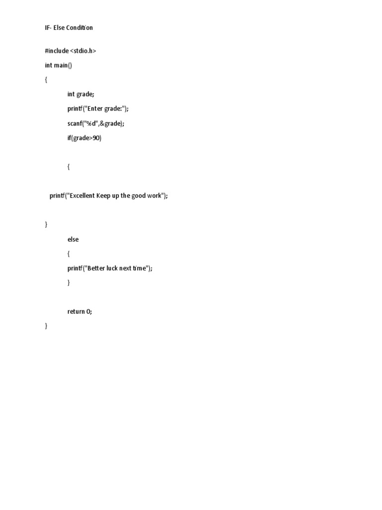 If Else Condition | PDF