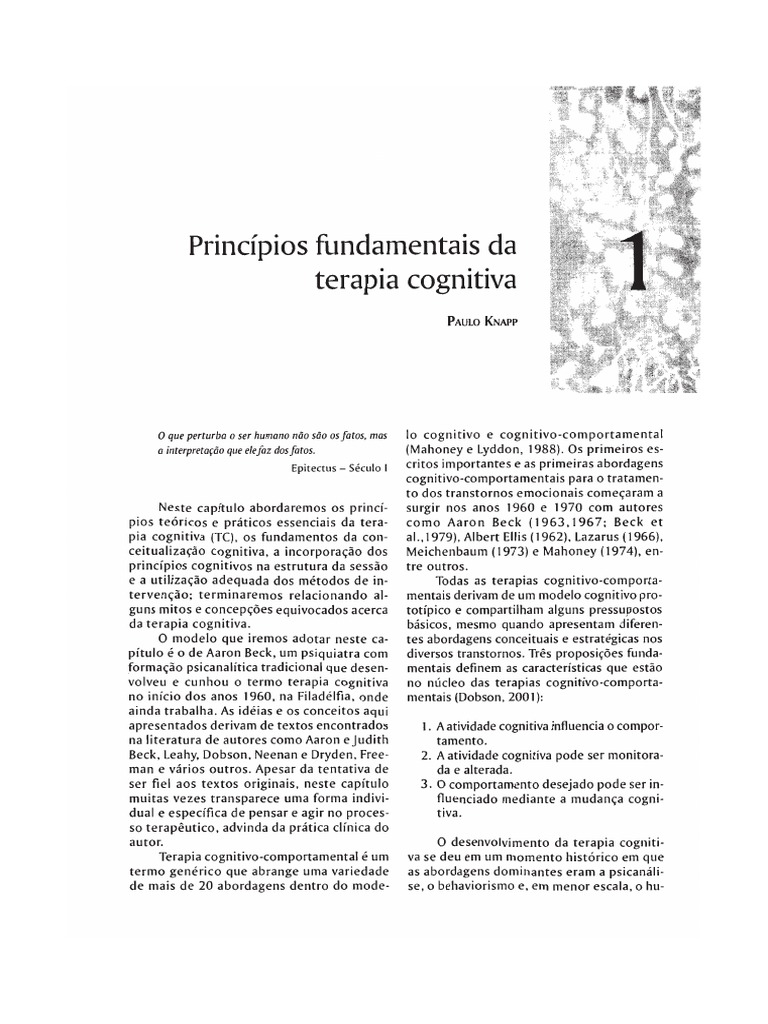 Cap 1 - Principios Fundamentais KNAPP - Terapia Cognitivo ...