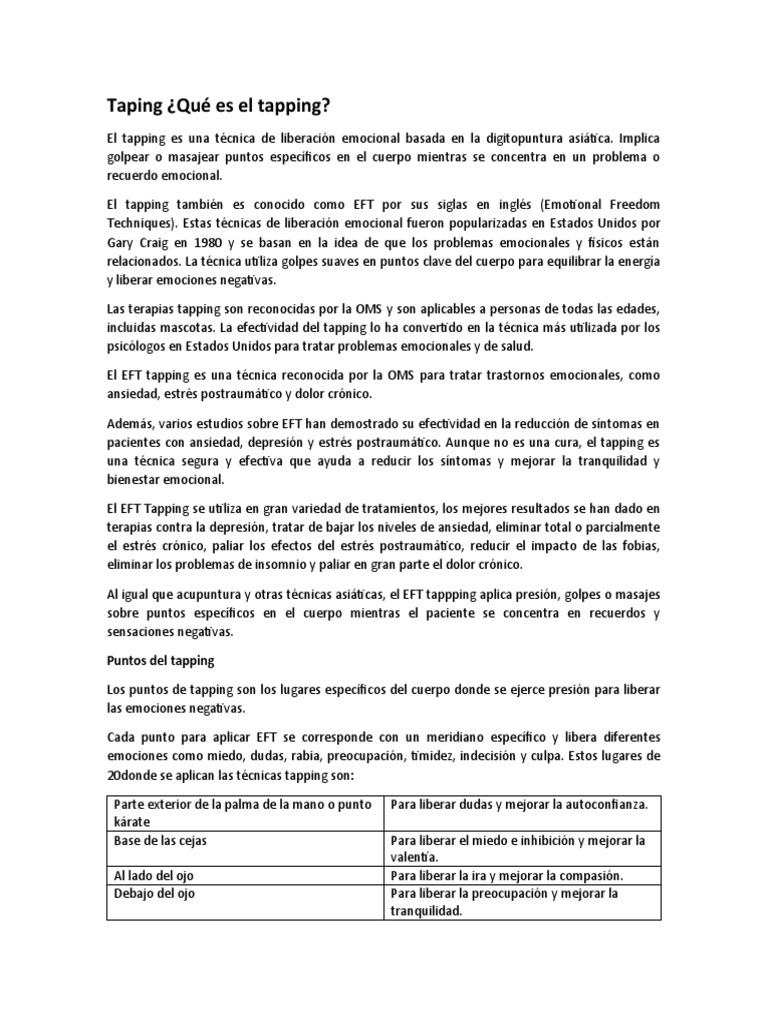 Taping | PDF | Ansiedad | Técnicas de libertad emocional