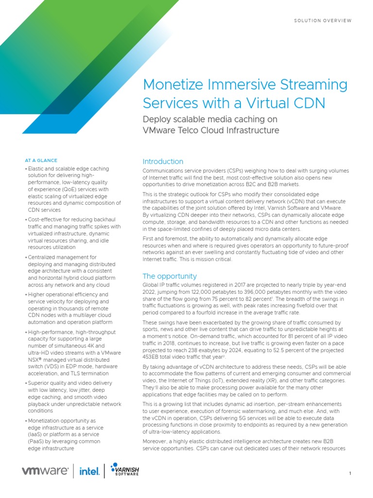 Monetize Immersive Streaming Services With A Virtual CDN - 1631811931541001HiJy | PDF | Cloud ...